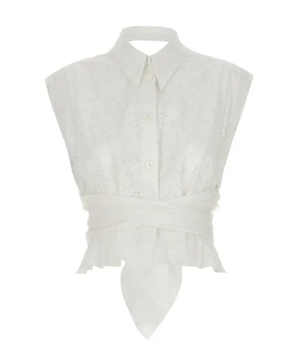 Philosophy Di Lorenzo Serafini Wraparound Cotton Blouse