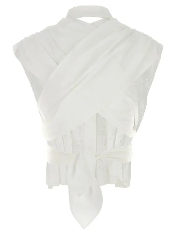 Philosophy Di Lorenzo Serafini Wraparound Cotton Blouse