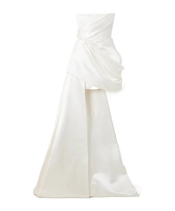 Alex Perry Asymmetric Draped Satin Gown