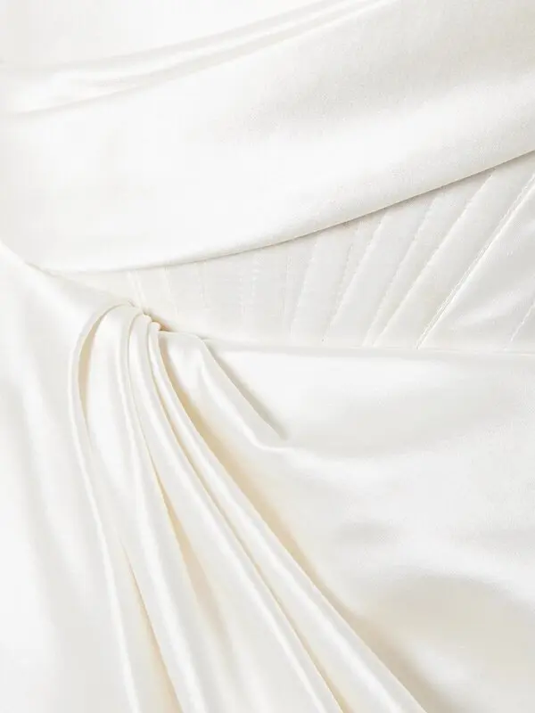 Alex Perry Asymmetric Draped Satin Gown