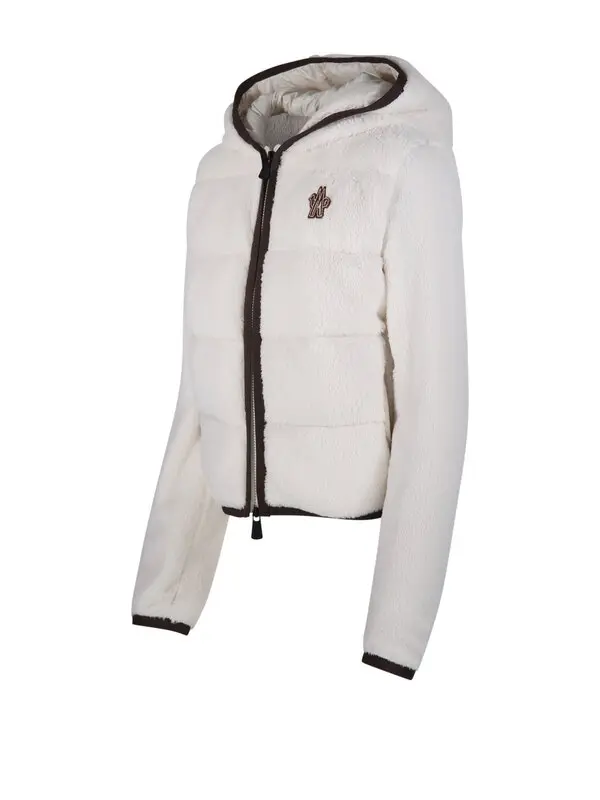 Moncler Zip-up Padded Hoodie - White