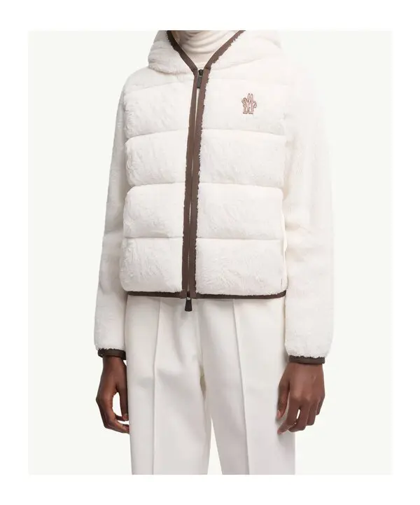 Moncler Zip-up Padded Hoodie - White