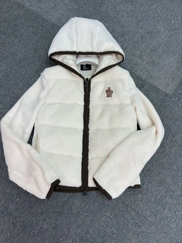 Moncler Zip-up Padded Hoodie - White