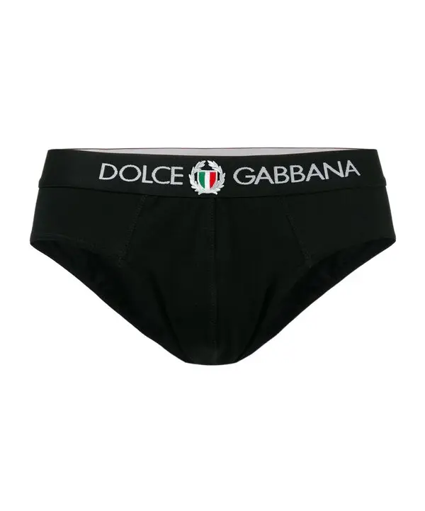 Dolce & Gabbana Logo Print Briefs - Black