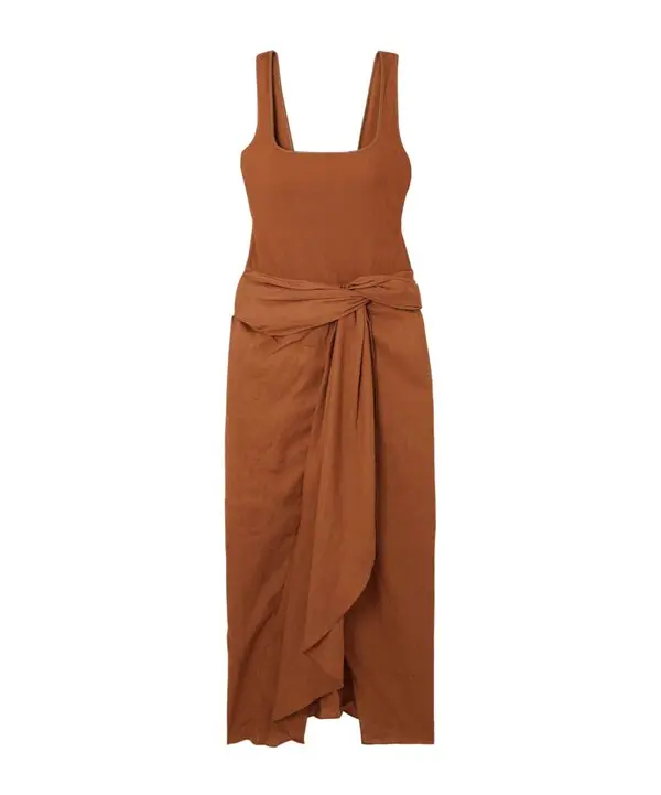 Johanna Ortiz Linen And Ribbed-knit Dress