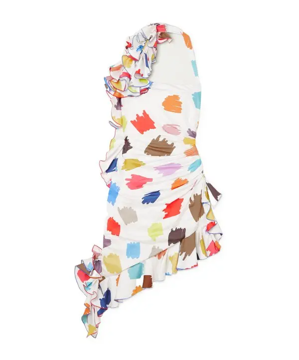 Halpern Colorful Printed Dress