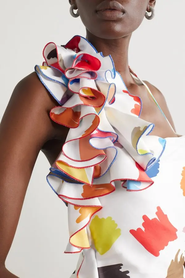 Halpern Colorful Printed Dress