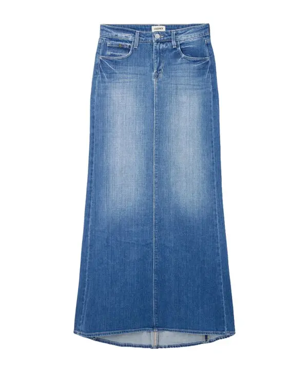 L'Agence Denim Maxi Skirt