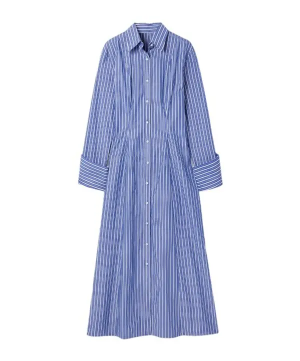 Brandon Maxwell Striped Cotton-poplin Midi Shirt Dress