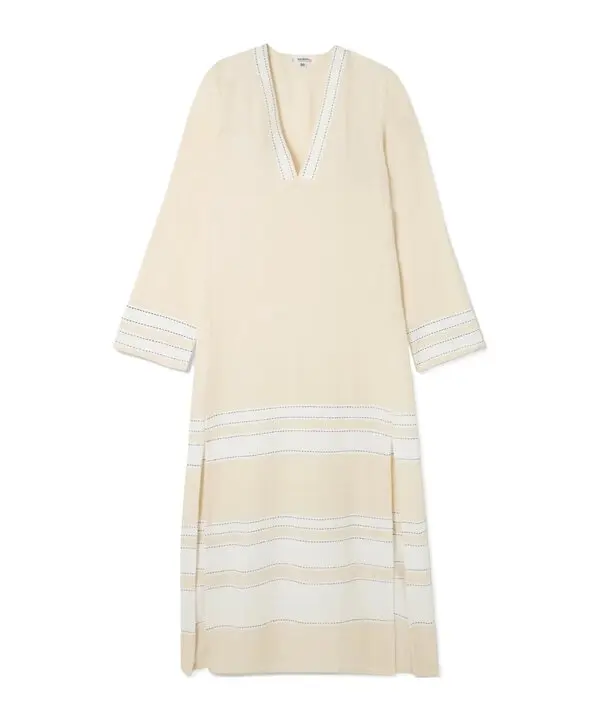LEMLEM Striped Cotton-blend Cover-up Dress - Nude
