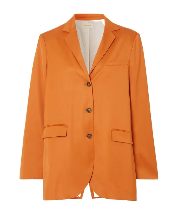 Loulou De Saison Sund Oversized Satin Blazer - Orange