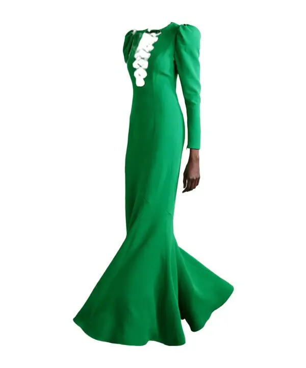 Andrew Gn Crepe Dress With Crystal Straps
