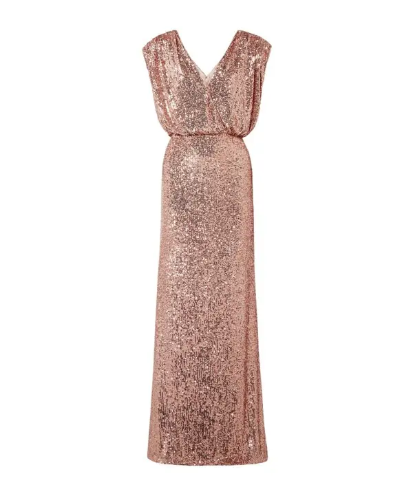 Monique Lhuillier Elastic Silk Mesh Dress