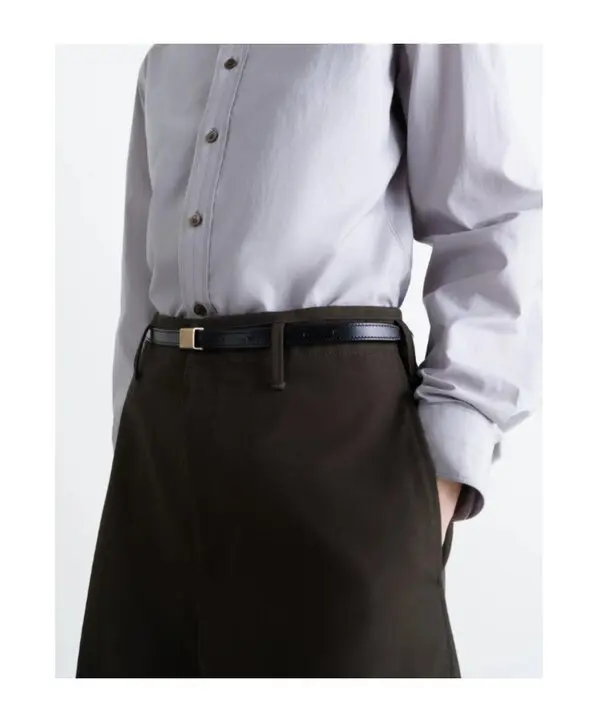 LEMAIRE Textured-buckle Leather Belt