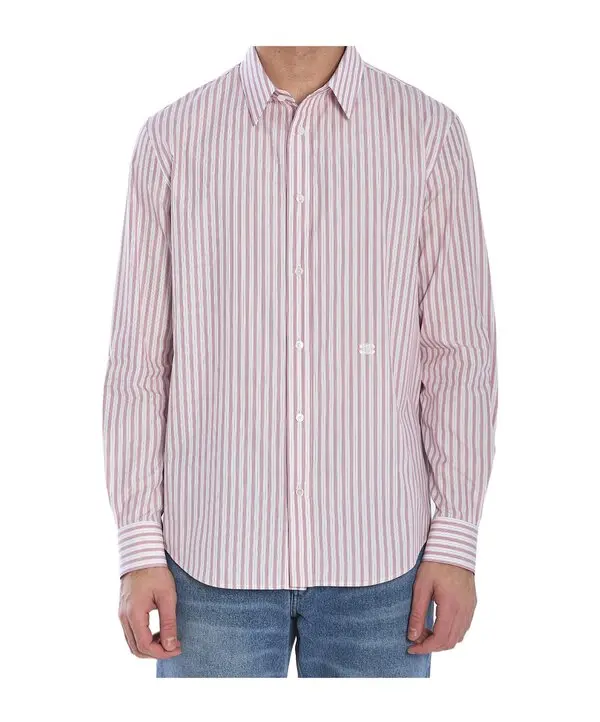 Celine Loose Shirt In Striped Cotton Poplin
