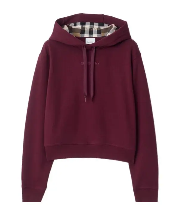 Burberry Cropped Cotton Hoodie