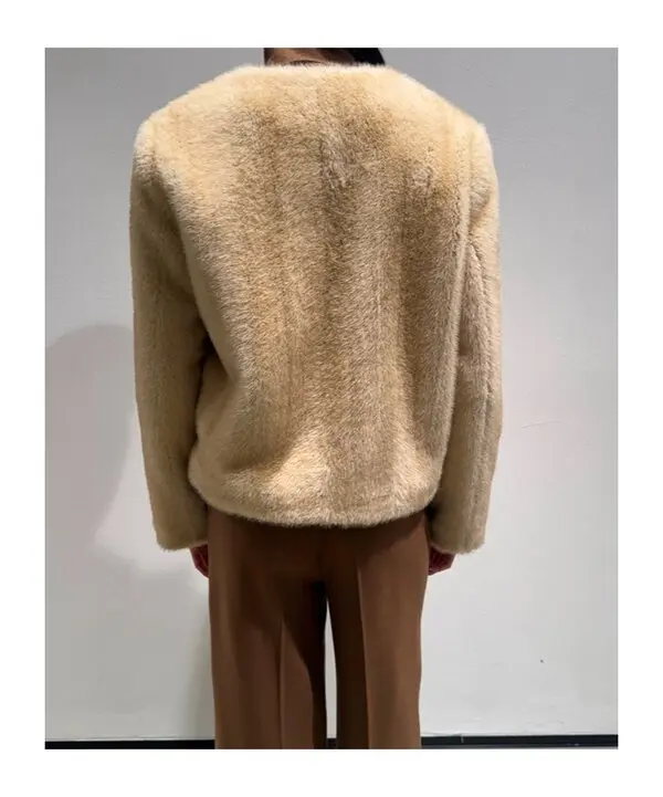 Max Mara Round Neck Long-sleeved Cotton Coat