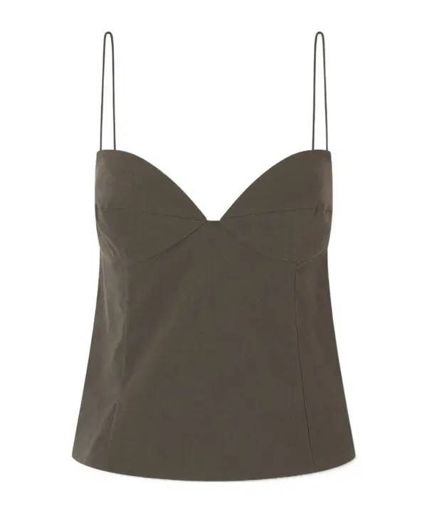 ST. AGNI Fitted Sweetheart Neck Cotton Camisole - No