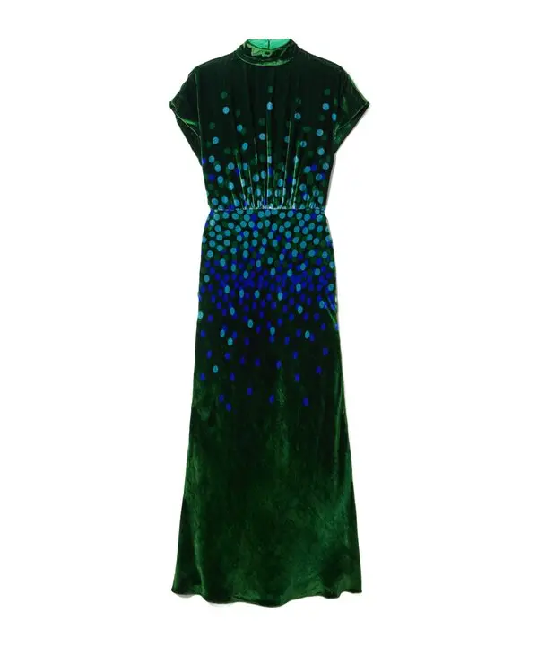 Saloni Velvet Midi Dress