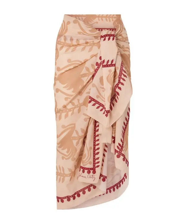 Johanna Ortiz Prismatic Flow Printed Cotton Pareo - Nude