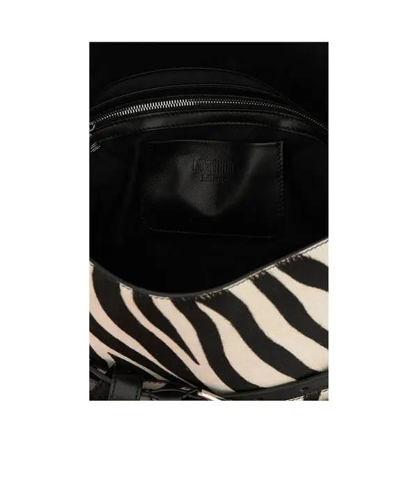 Moschino Zebra-print Belted Tote Bag