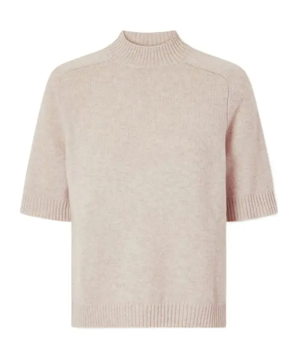 Loulou De Saison Mock Neck Half Sleeve Knit Top