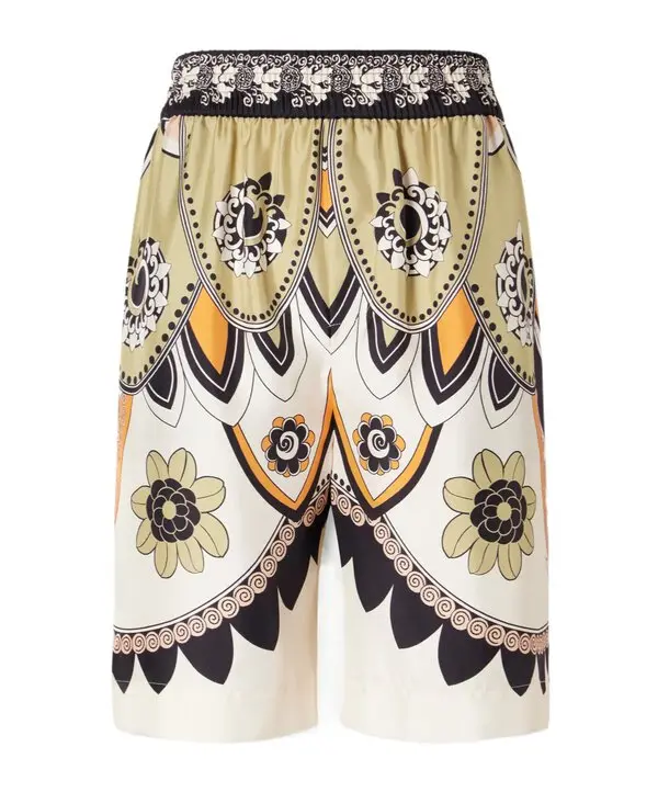 La DoubleJ Printed Satin Elastic Waist Culottes