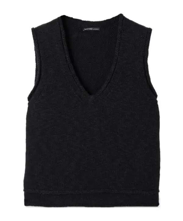 JAMES PERSE Ribbed Cotton And Linen-blend Tank