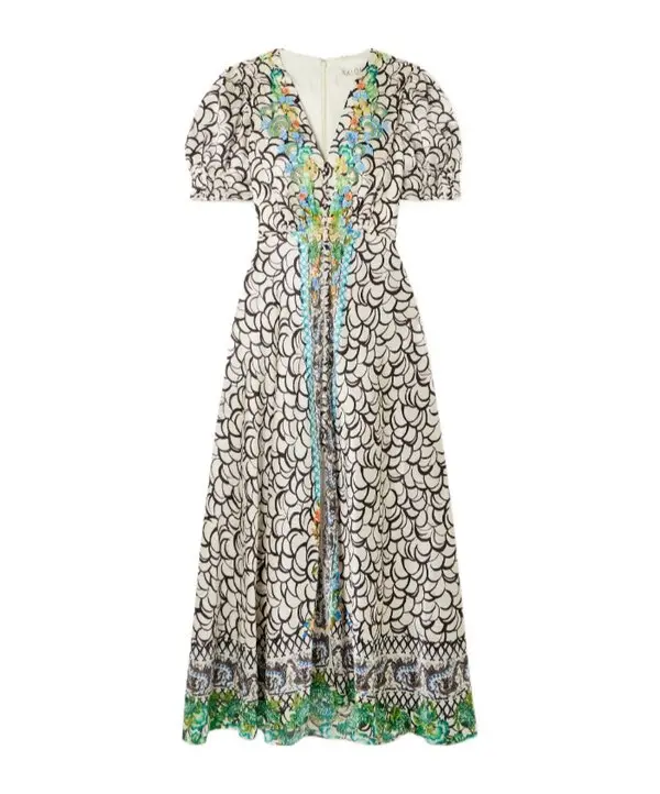 Saloni Printed Silk Dress