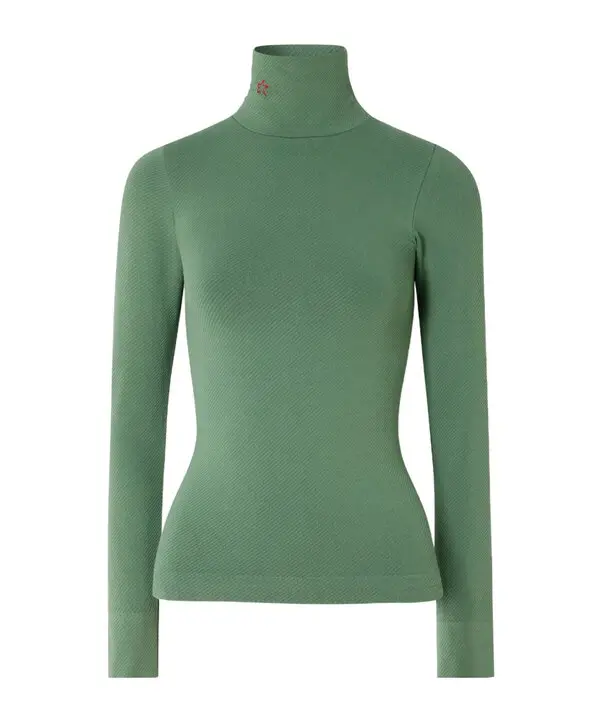 Perfect Moment Ribbed Thermal Modal-blend Turtleneck Top