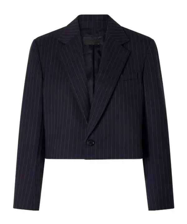 NILI LOTAN Striped Cropped Blazer