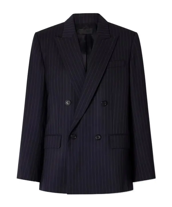 NILI LOTAN Striped Wool Blazer