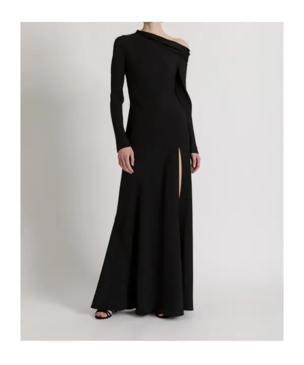 Alberta Ferretti Off-the-shoulder Maxi Dress With A Slit