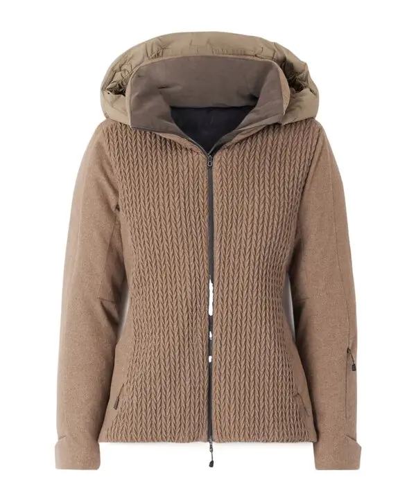 Sease Armor 2.0 Hooded Padded Cable-knit Cashmere Ski Jacket