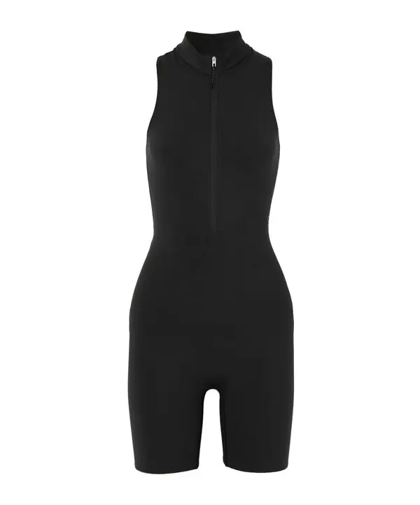On Recycled-jersey Bodysuit With Zip Neck