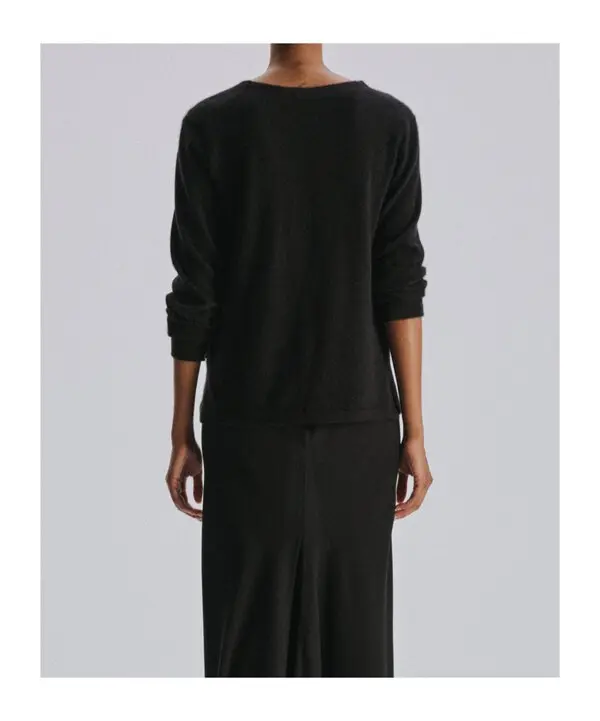 THE ROW Poesis Lightweight Cashmere V-neck Sweater - Black