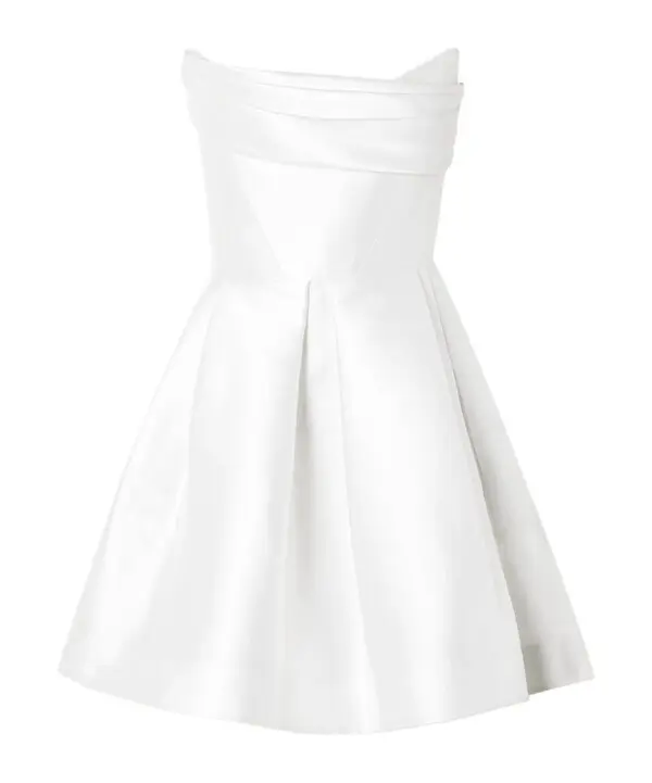 Alex Perry Draped Satin Bandeau Mini Dress
