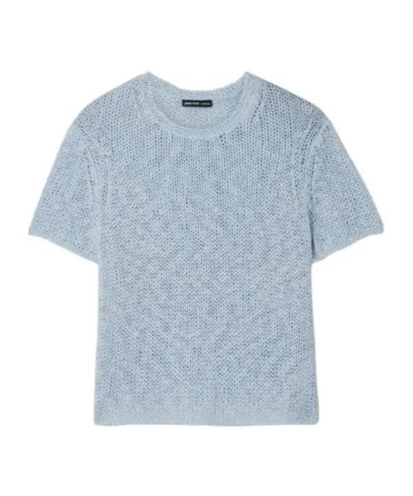 JAMES PERSE Open-knit Cotton And Linen-blend T-shirt - No