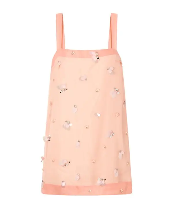 Simkhai Peach Tulle Mini Dress