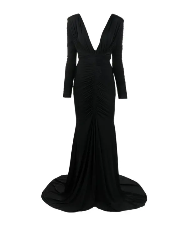 Alex Perry V-neck Long-sleeve Gown