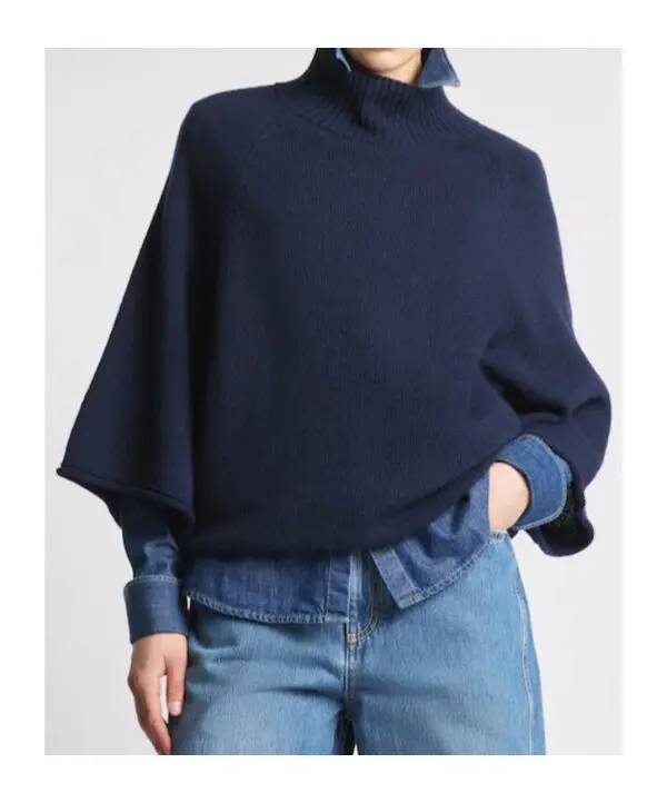 FAY Wool And Cashmere Blend Mock Neck Sweater