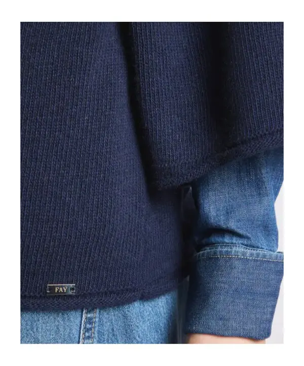 FAY Wool And Cashmere Blend Mock Neck Sweater