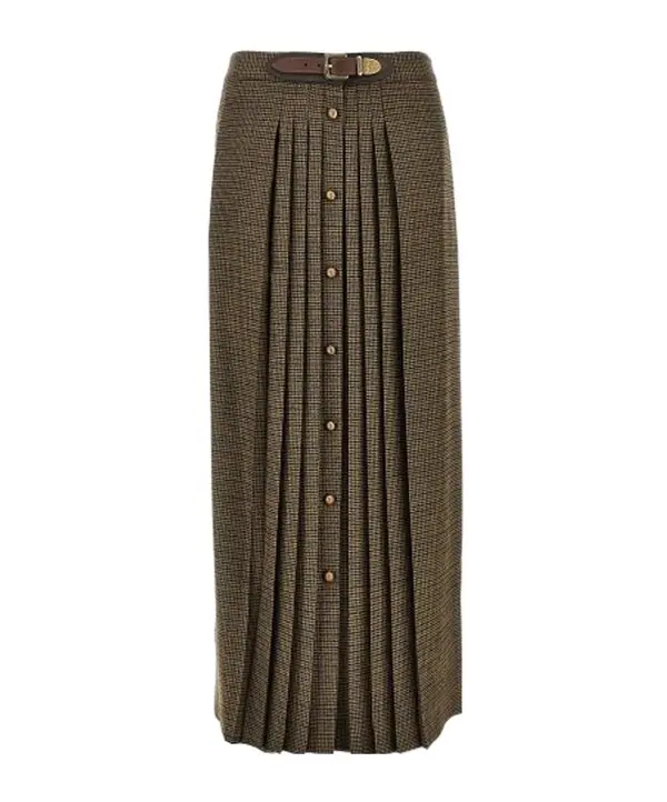 Etro Belted Pleated Maxi Skirt
