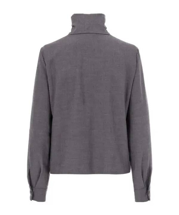 Patrizia Pepe Straight Hem High Neck Blouse