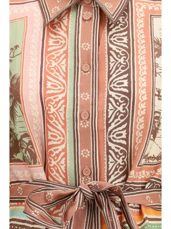 ALEMAIS Alberta Printed Mini Shirt Dress