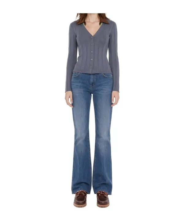 Patrizia Pepe Ribbed Colour-block Cardigan