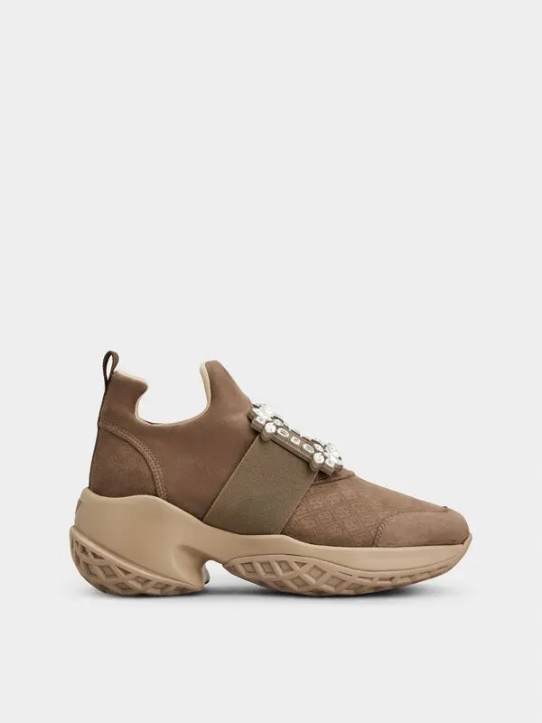 ROGER VIVIER Viv' Run Suede Sneakers With Buckle Detailing