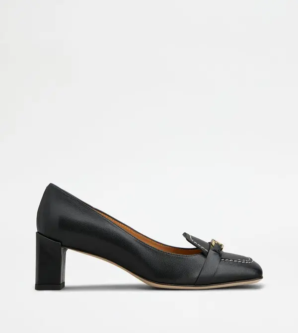 TOD'S Leather Pumps With T Timeless Accessory