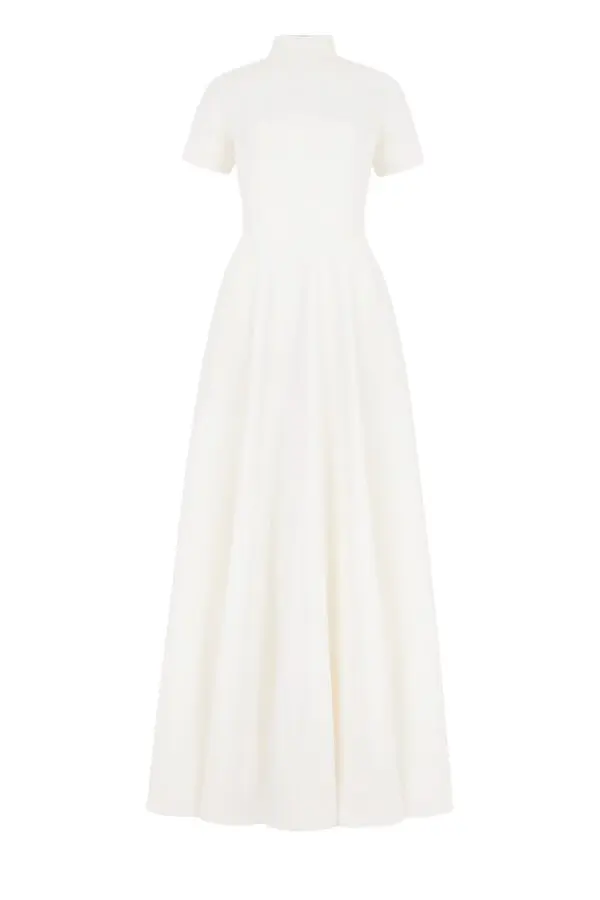 EMILIA WICKSTEAD Malinda Dress In Single Wool Crepe - Ivory