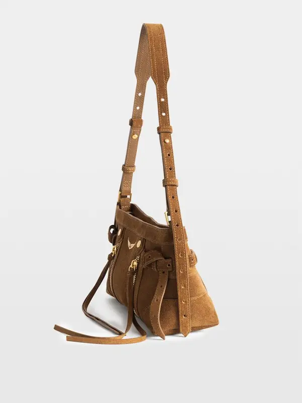 Zadig&Voltaire Madison Mini Suede Bag - Cognac
